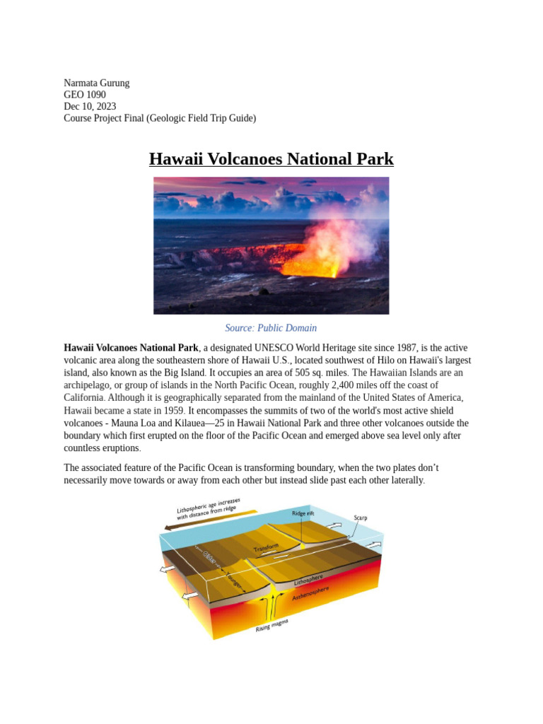 Course Project Final (Geologic Field Trip Guide) | PDF | Volcano ...