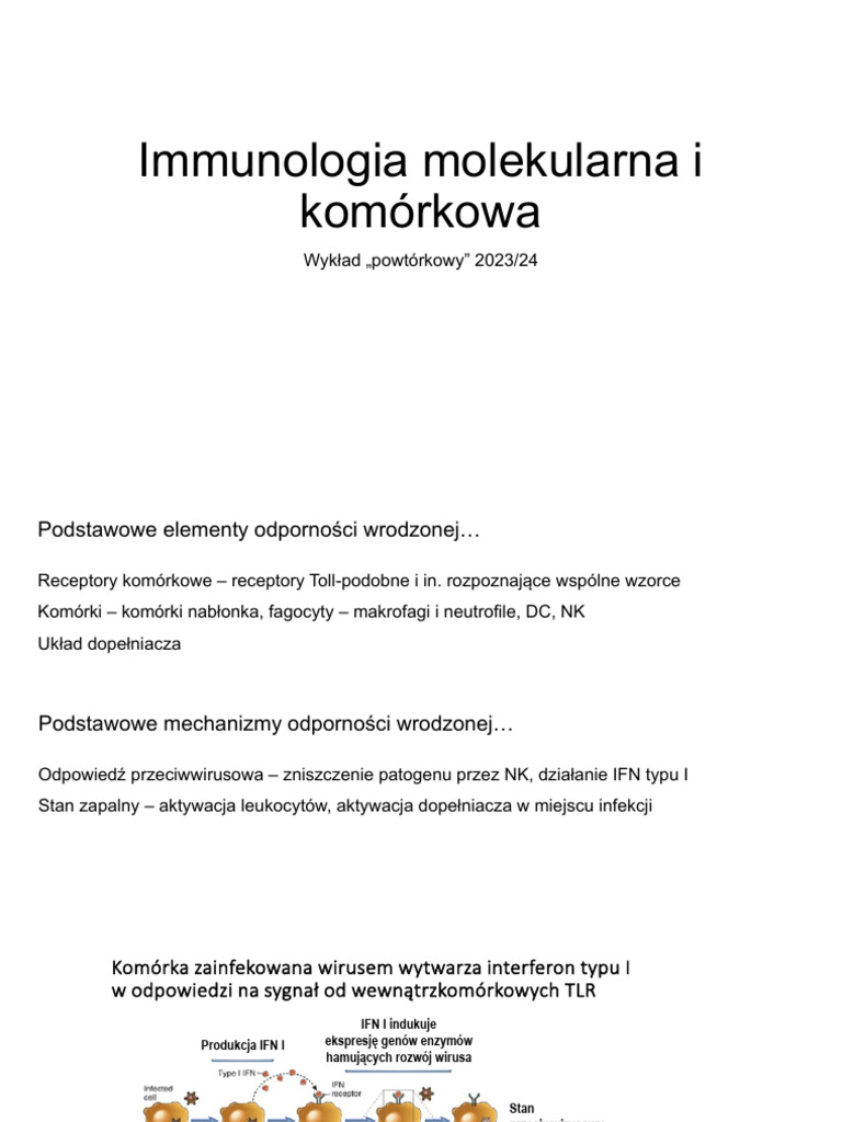 Immunologia - Wykład Powtórkowy | PDF