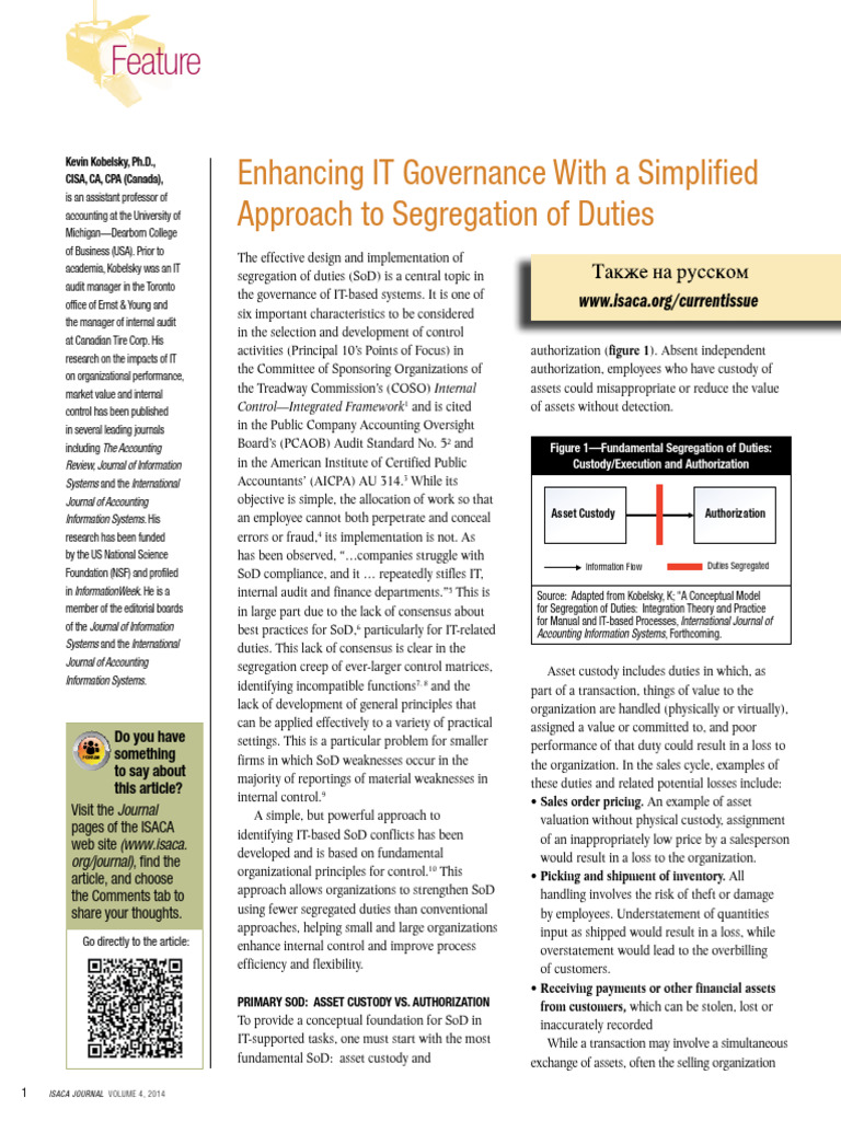 Simplifying IT Segregation of Duties | PDF | Databases | Audit