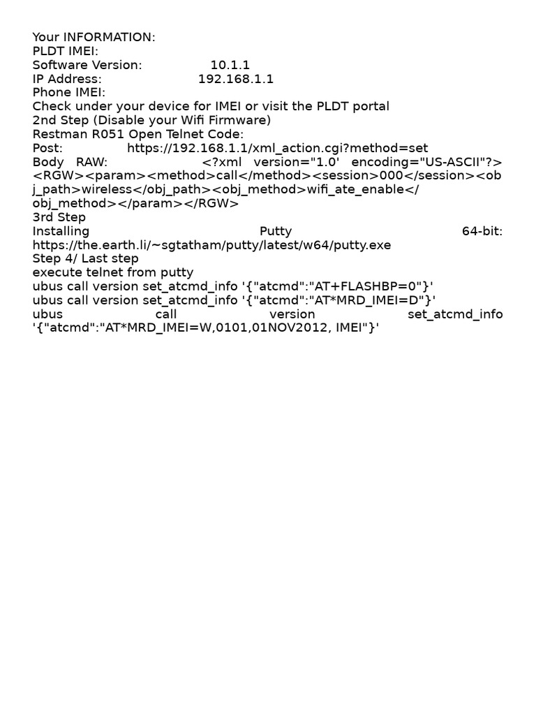 PLDT Firmware Update Instructions | PDF