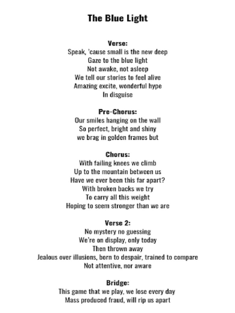 The Blue Light Lyrics | PDF