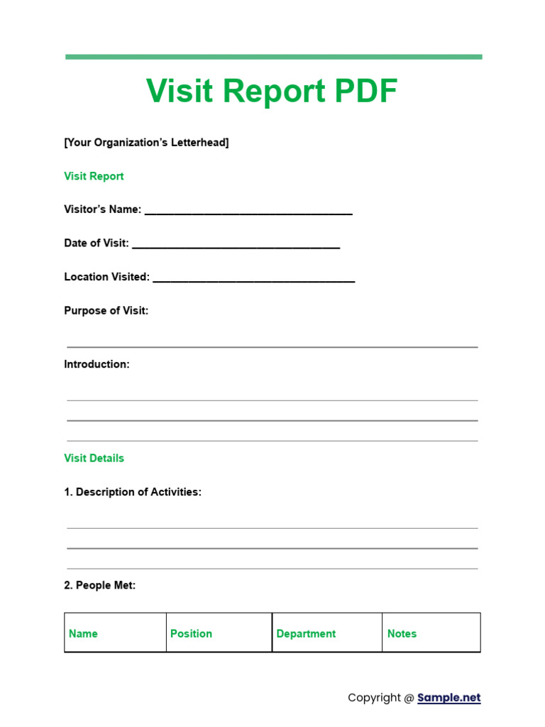 Visit Report PDF | PDF