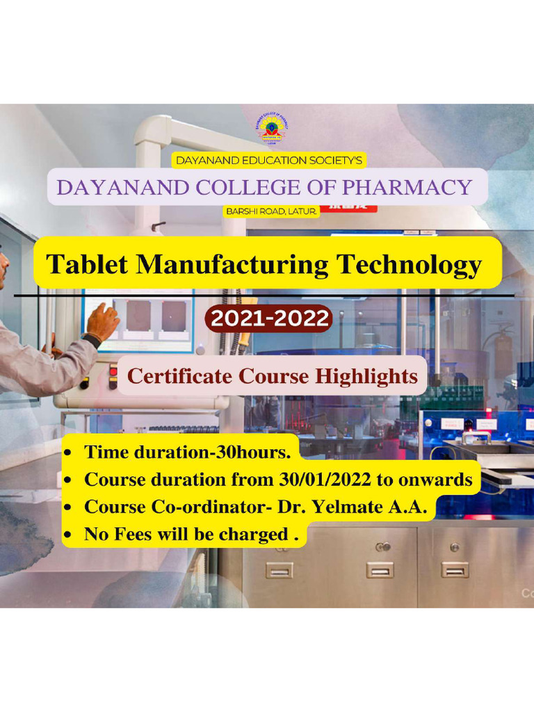 Tablet-Manufacturing-Technology-2021-22 VAC | PDF