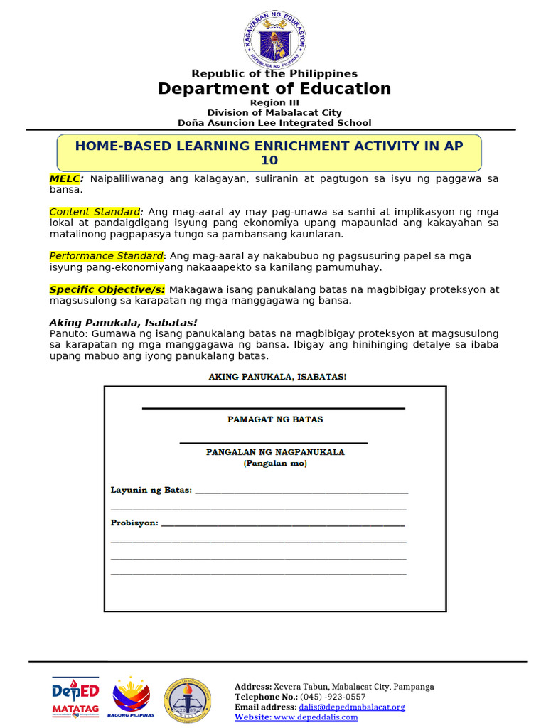 ENRICHMENT AP10 Q2 - Week 4 | PDF