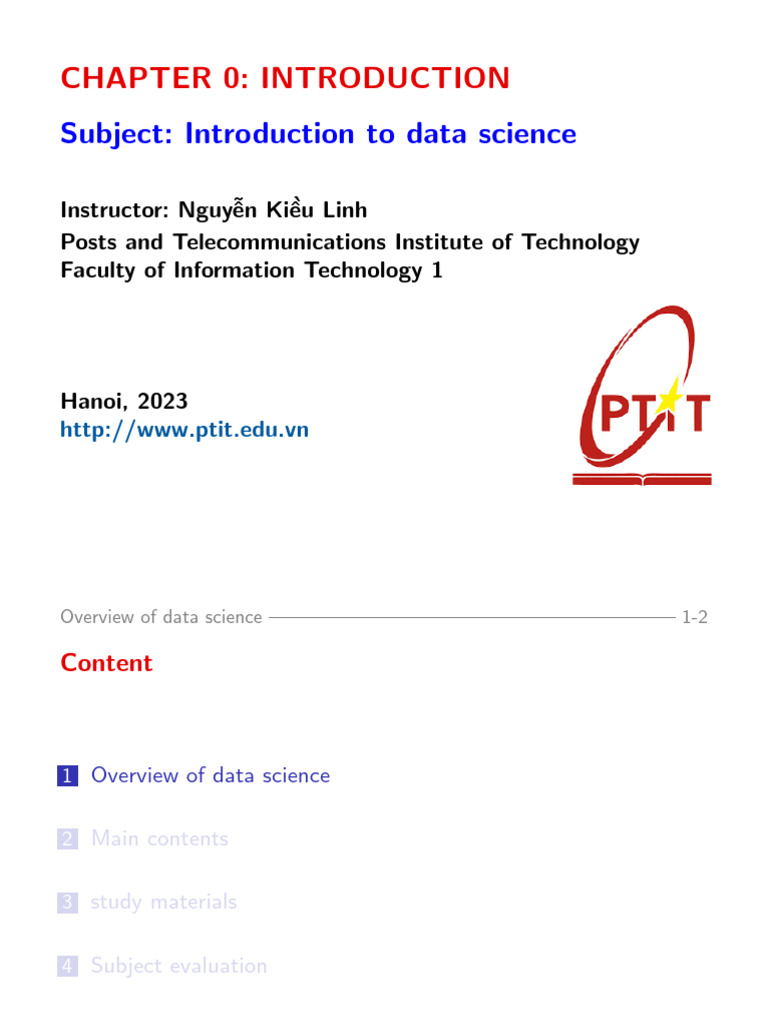 Introduction To Data Science | PDF | Matrix (Mathematics) | Probability Distribution