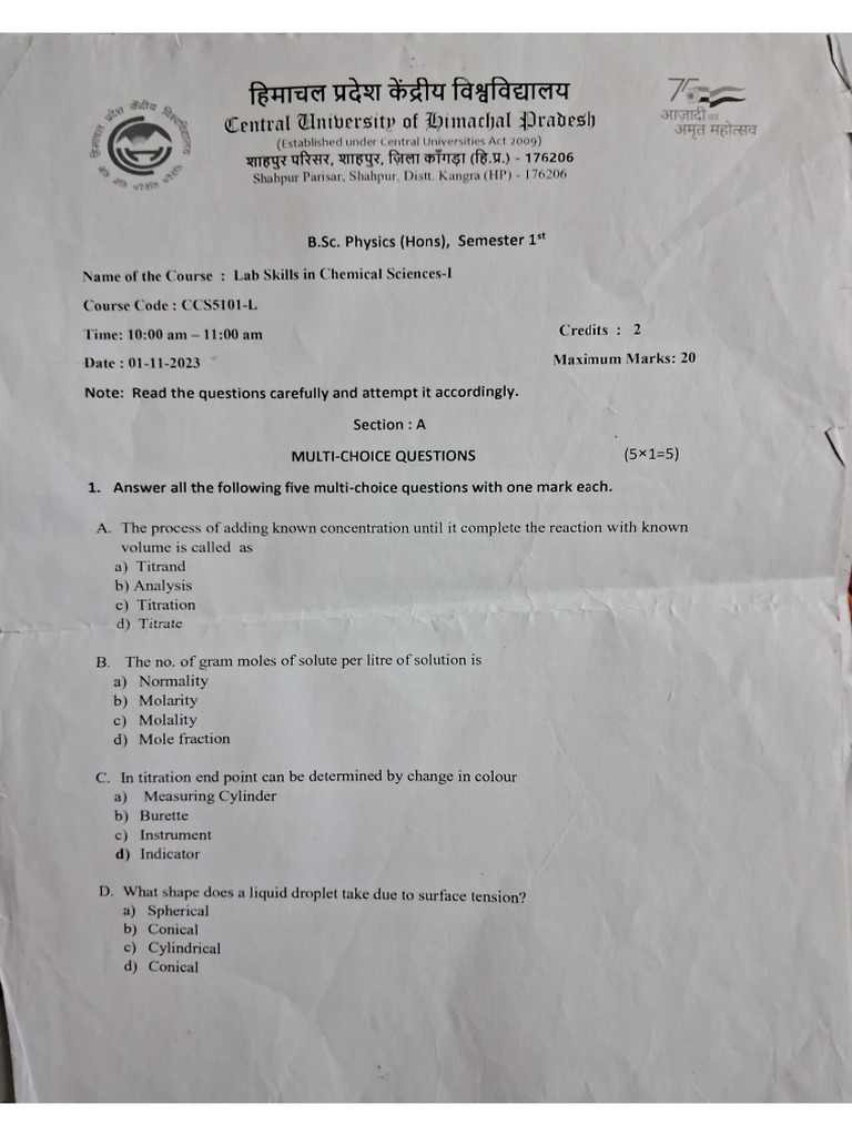 Mid Term 1st Sem | PDF