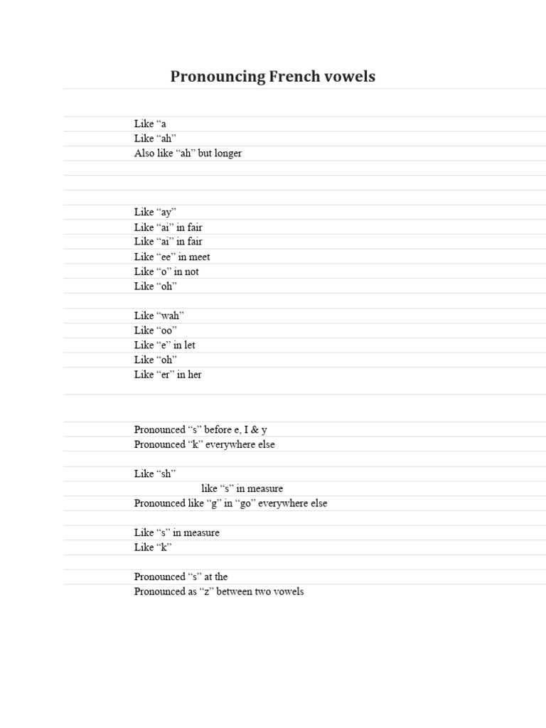 French Pronunciation Rules-1 | PDF | English Language | Vowel