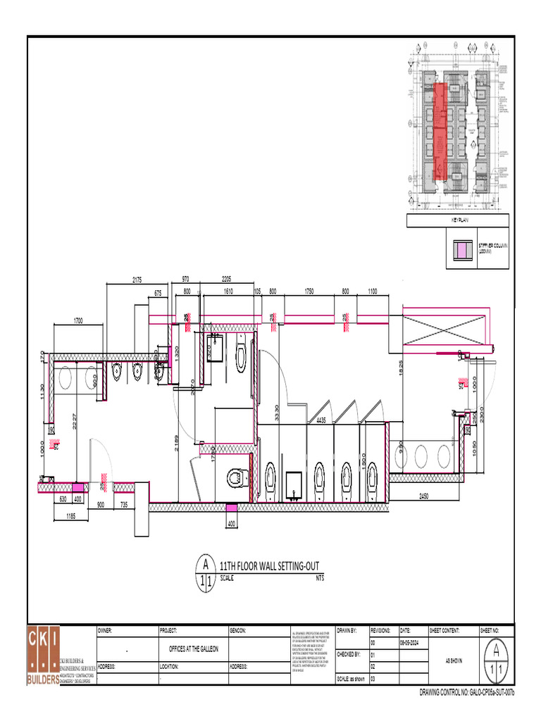 11th FLR Toilet Wall Setting-Out | PDF