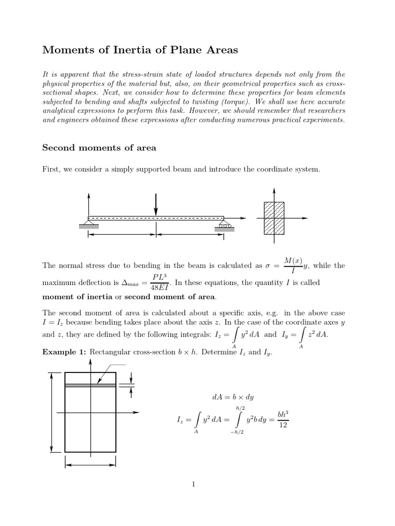 Moments of Inertia | PDF | Bending | Beam (Structure)