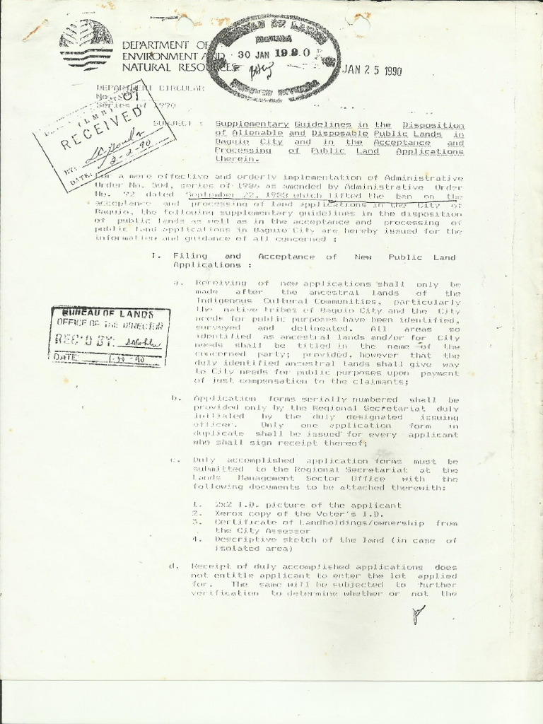 DENR Circular No. 1990-1 | PDF