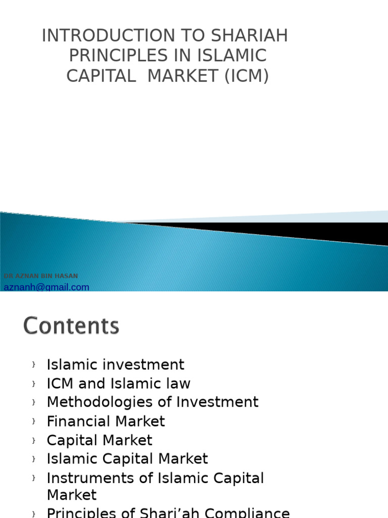 Shariah Principles in Islamic Capital Markets | PDF | Islamic Banking ...