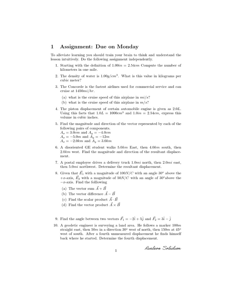 Phys 120 Measure Vector | PDF