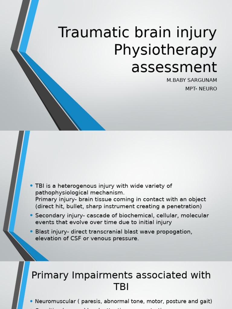 TBI Physiotherapy Assessment Guide | PDF | Traumatic Brain Injury ...