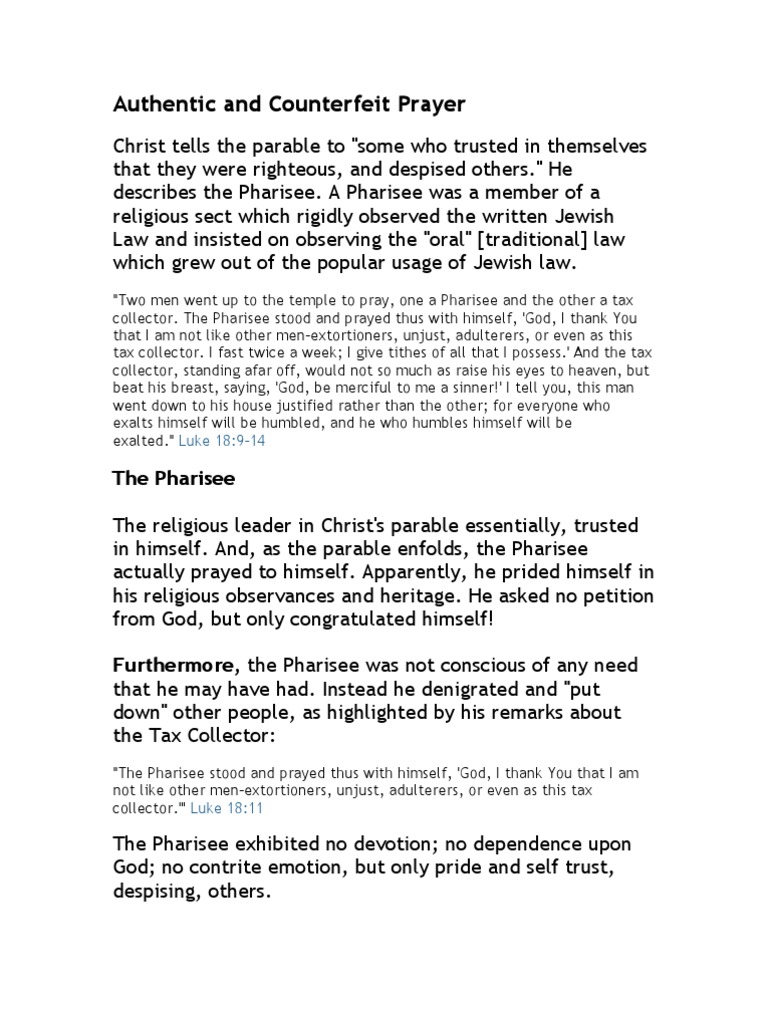 Scrib Authentic and Counterfeit Prayer | PDF | Justification (Theology ...