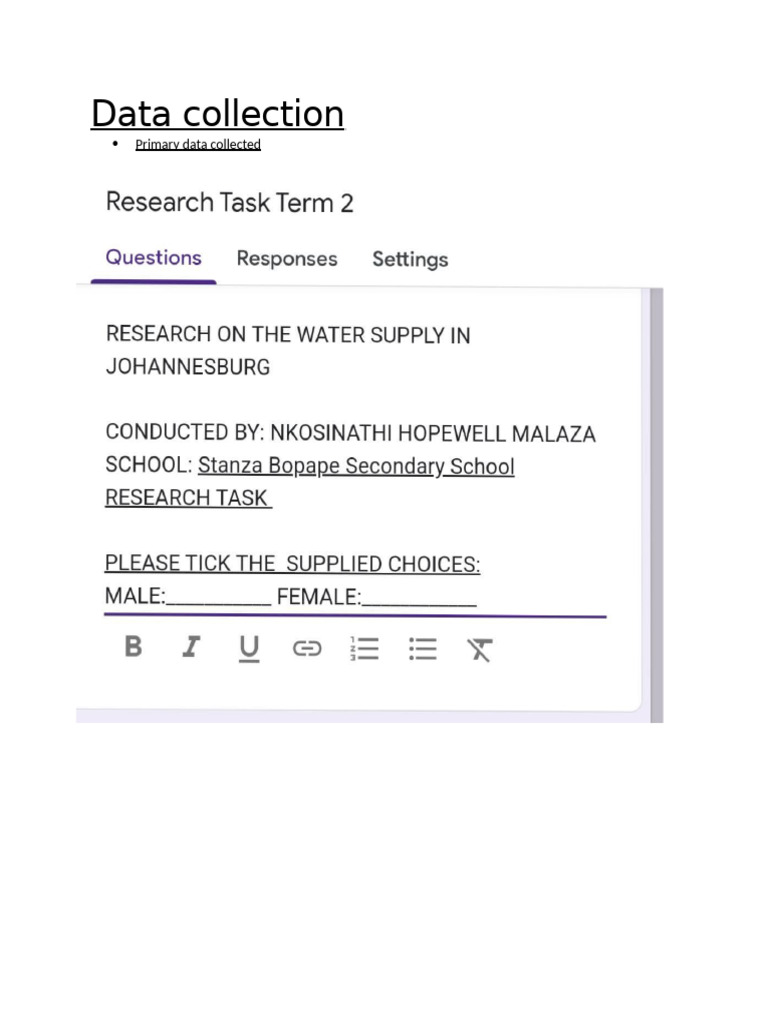 Primary Data Collected 1 | PDF