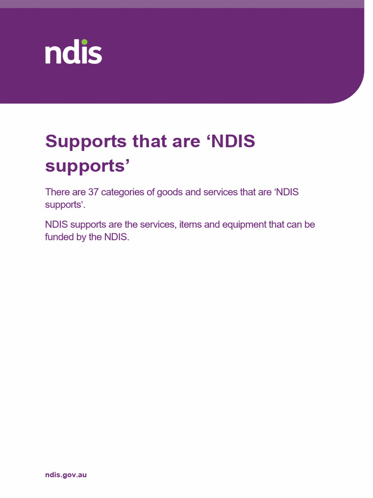 NDIS Support Categories Guide | PDF