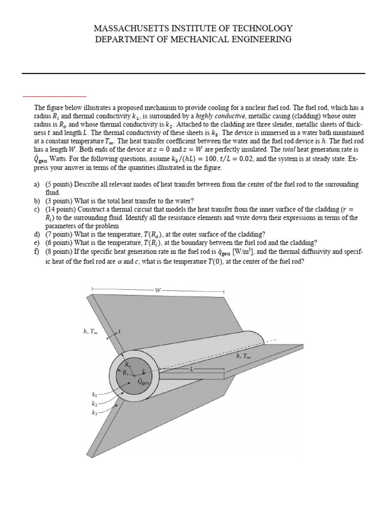 MIT2 051F15 Q2 Review v3 | PDF | Heat Transfer | Nuclear Fuel