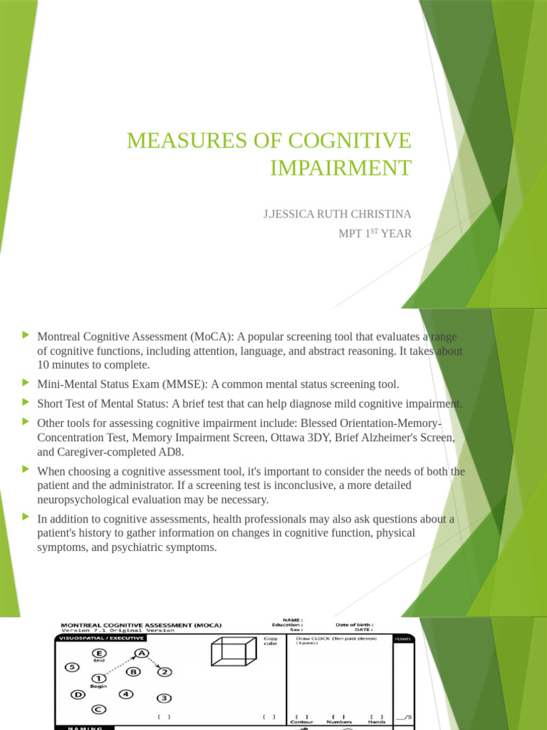 Cognitive Impairment Assessment Tools | PDF | Cognitive Development ...