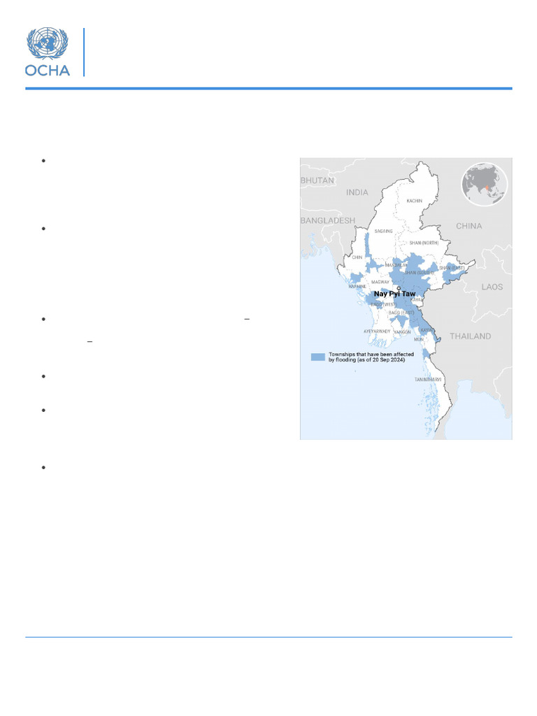 Myanmar Flood Situation Report No. 2 - 19 September 2024 - Final | PDF ...