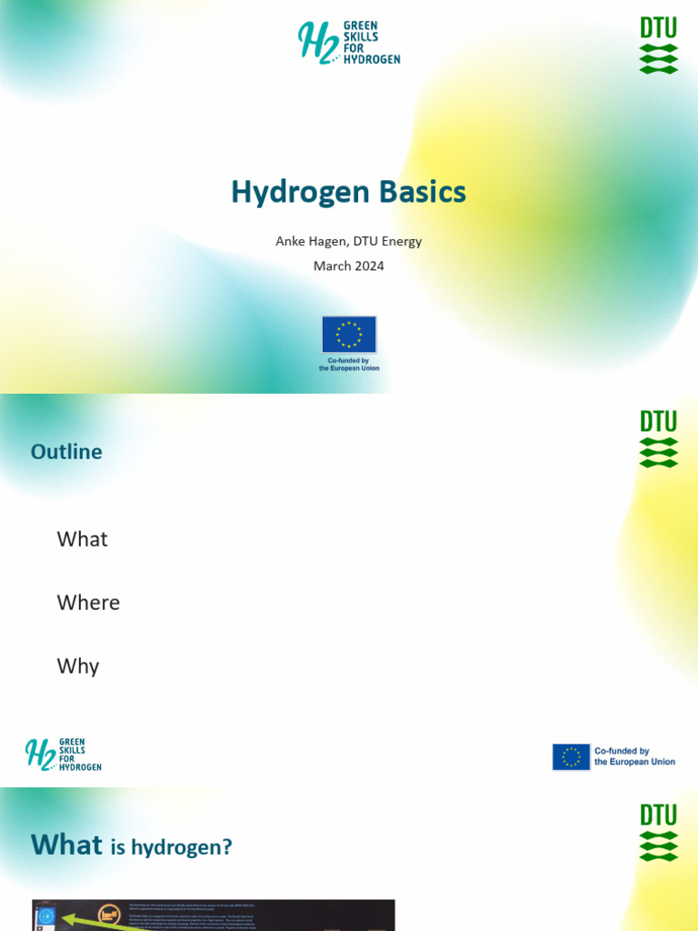 Anke Hagen Hydrogen Basics Lecture Handout | PDF | Hydrogen | Energy Technology