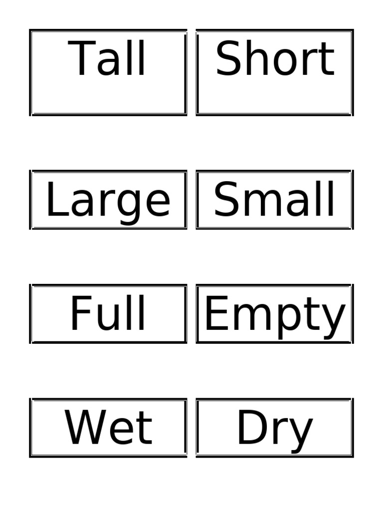 Adjectives - Opposites | PDF