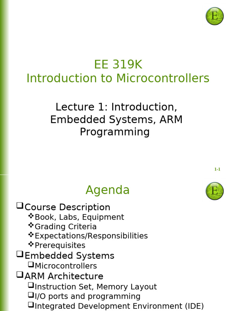 Lec1 (1) | PDF | C (Programming Language) | Microcontroller
