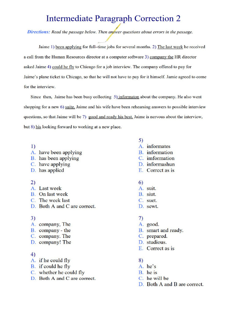 Paragraph Correction 2 | PDF
