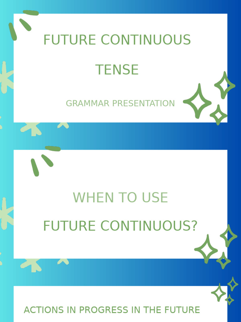 Future Continuous Tense | PDF