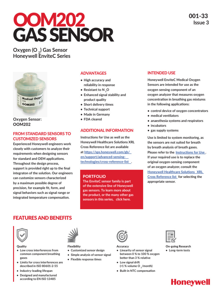 Catalog OOM202 - Oxygen Sensor - EN | PDF | Oxygen | Sensor