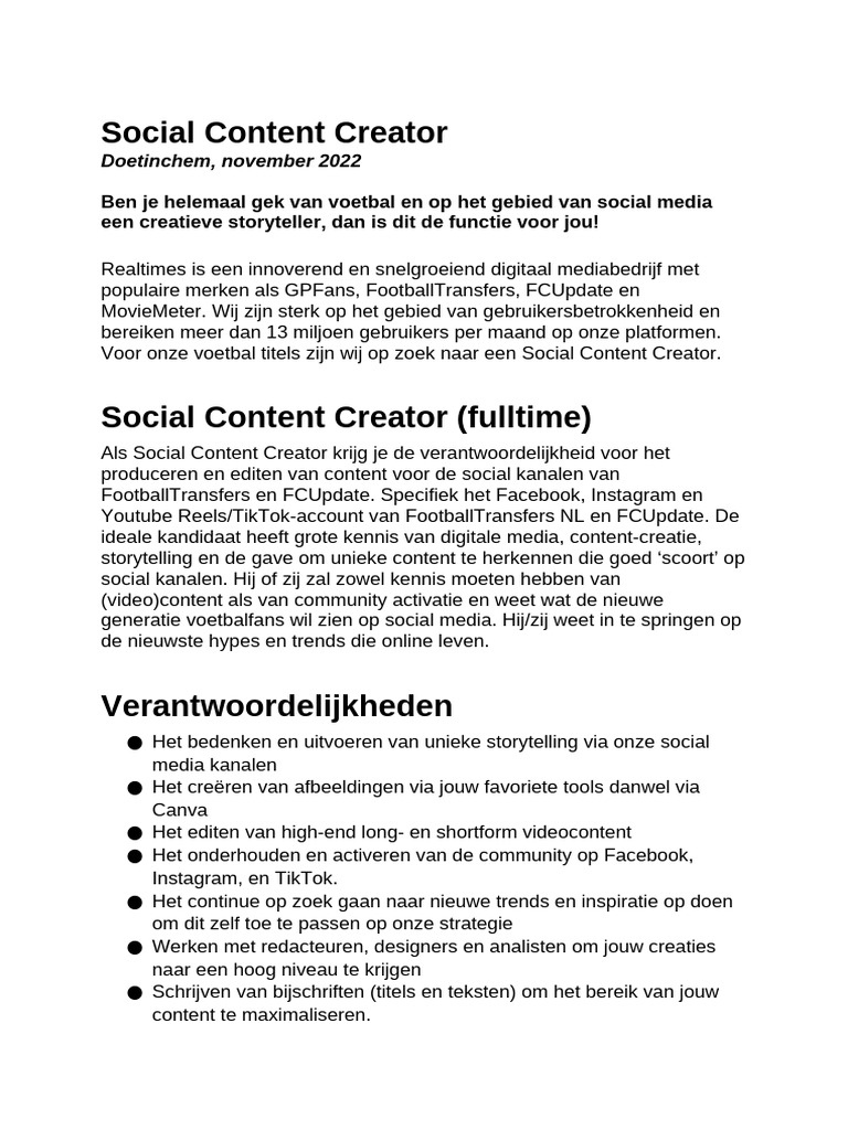Social Content Creator | PDF