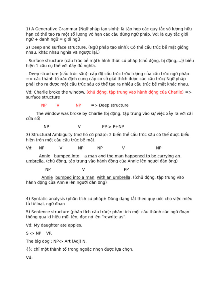 A Generative Grammar | PDF