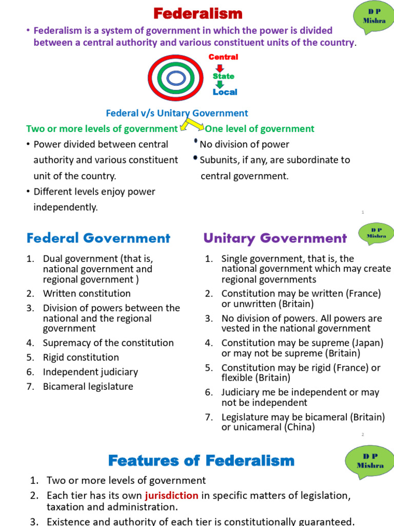 Class 10 Federalism-1 | PDF | Political Science | Governance