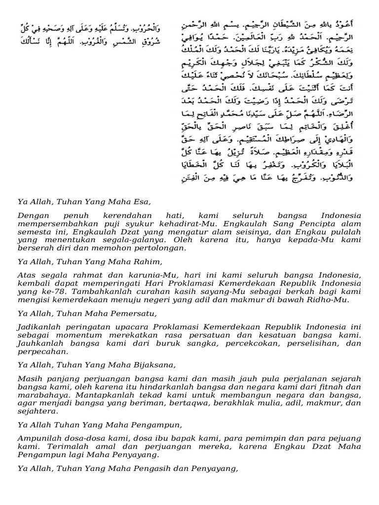 Doa Hut Ri Ke 78 | PDF