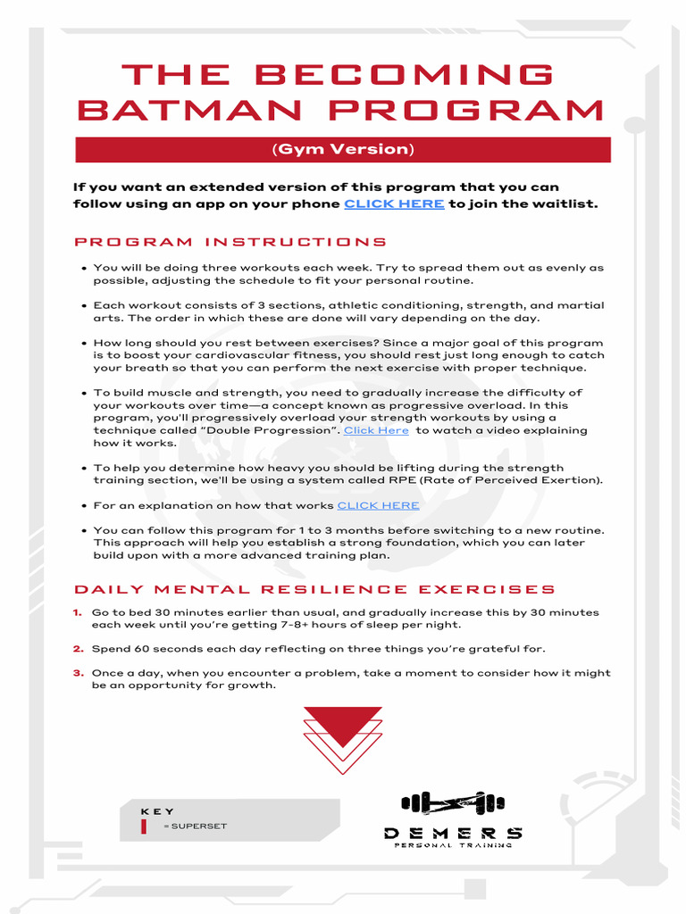 Batman-Inspired Muscle Growth Program | PDF | Strength Training ...