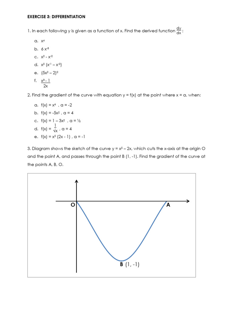 Exercise 3 - Differentiation | PDF