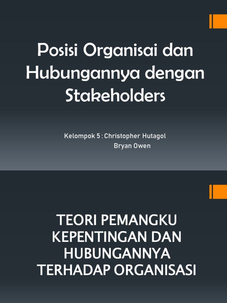 Posisi Organisasi dan Hubungannya dengan Stakeholders | PDF