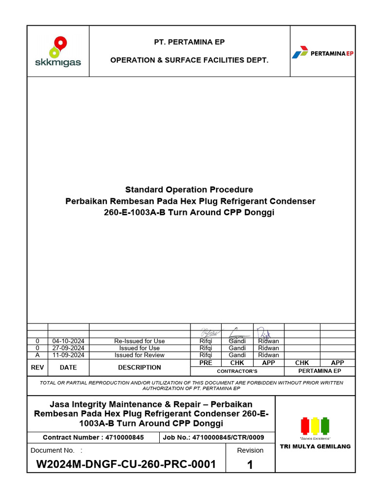 SOP Perbaikan Rembesan Hex Plug | PDF
