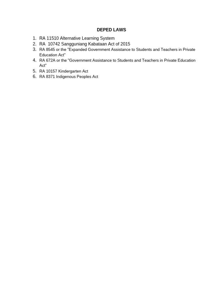 DepEd Laws | PDF