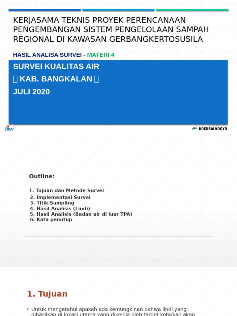 1 - Water Quality Survey - Bangkalan - IDN | PDF