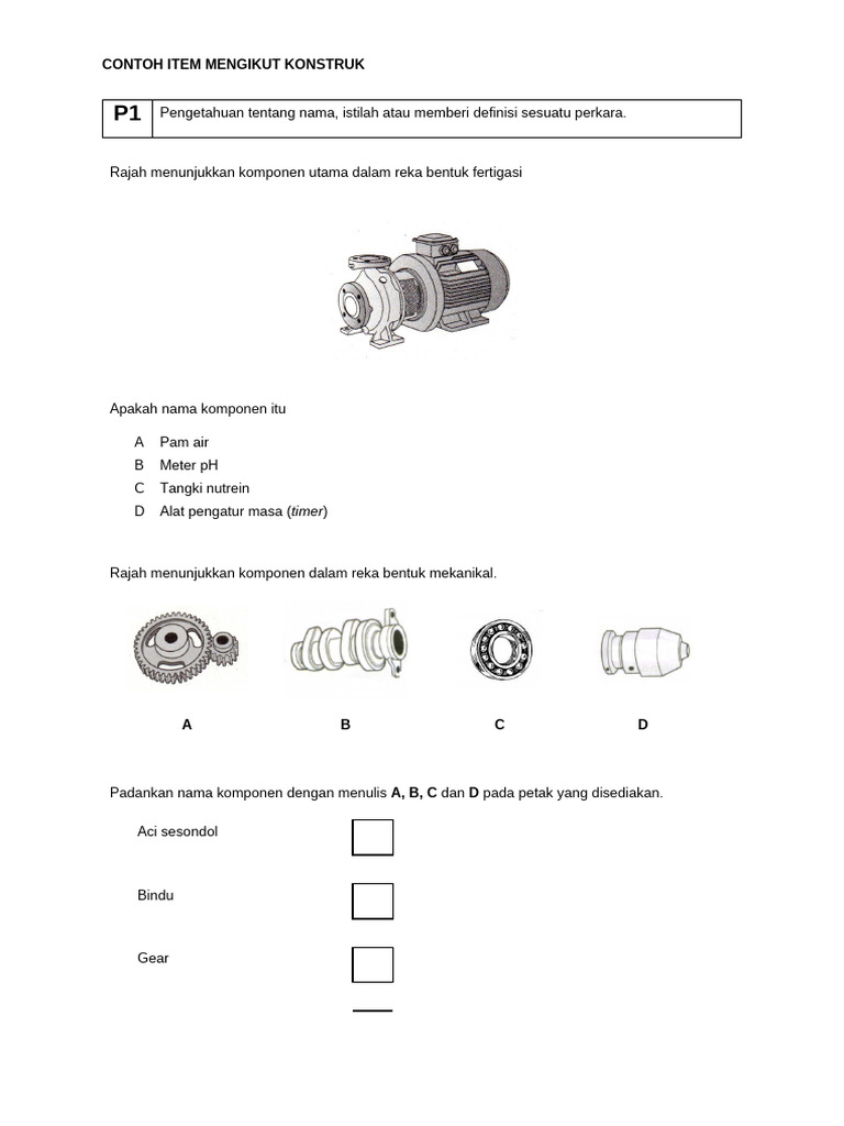 Contoh Item Mengikut Konstruk | PDF