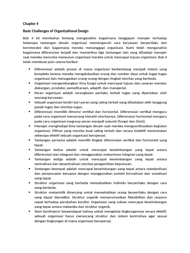 Chapter 4 dan chapter 5 uts organizational design | PDF