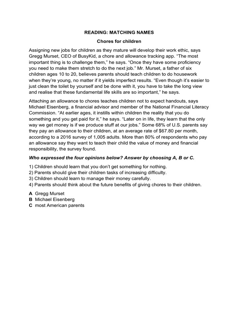 Matching Names - Part 1 | PDF | Learning | Teachers