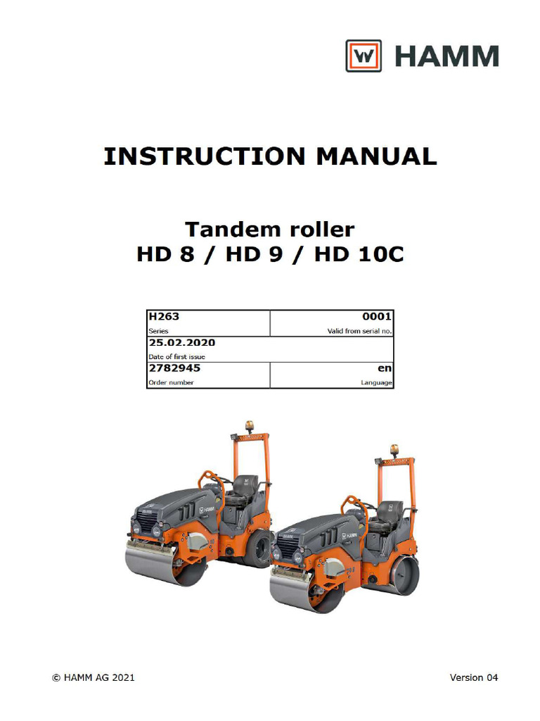 Manual - Hamm HD8 | PDF