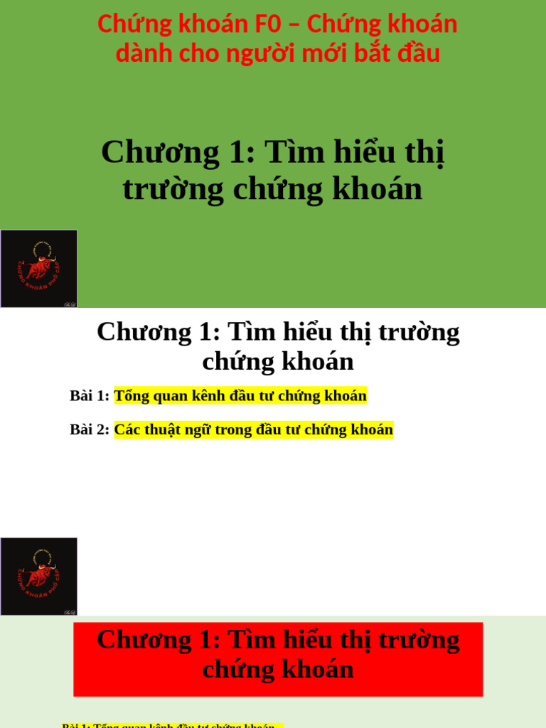 Giáo Trình Đào T o CH NG Khoán Buoi 1 | PDF