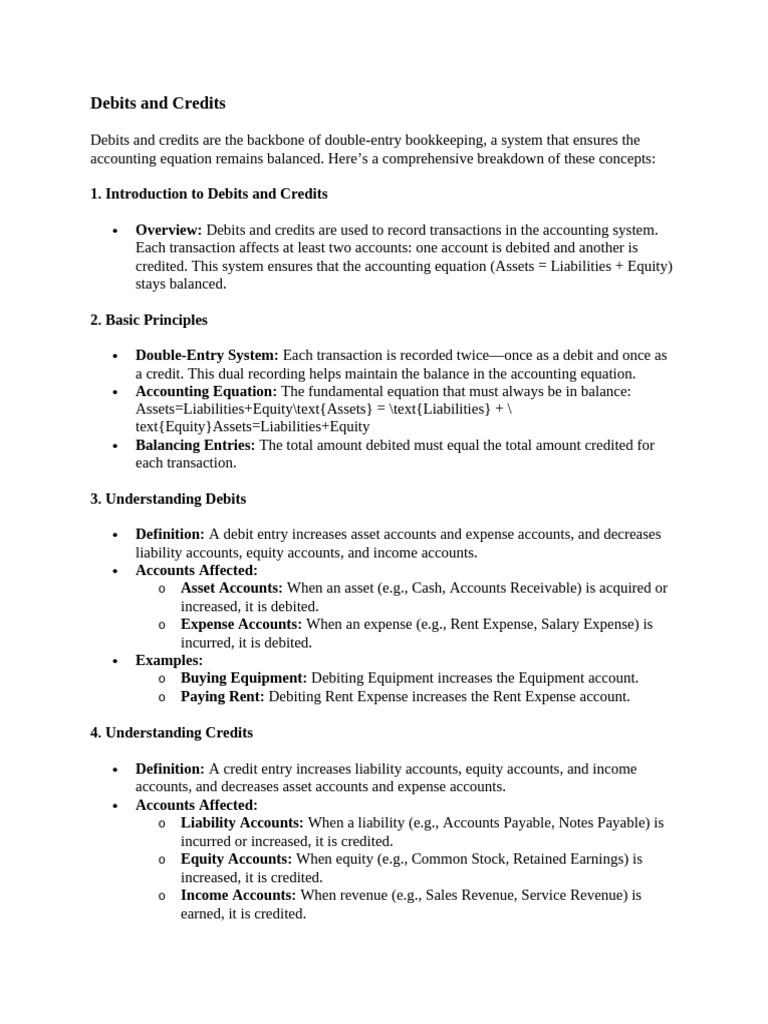 Debits and Credits | PDF | Debits And Credits | Expense