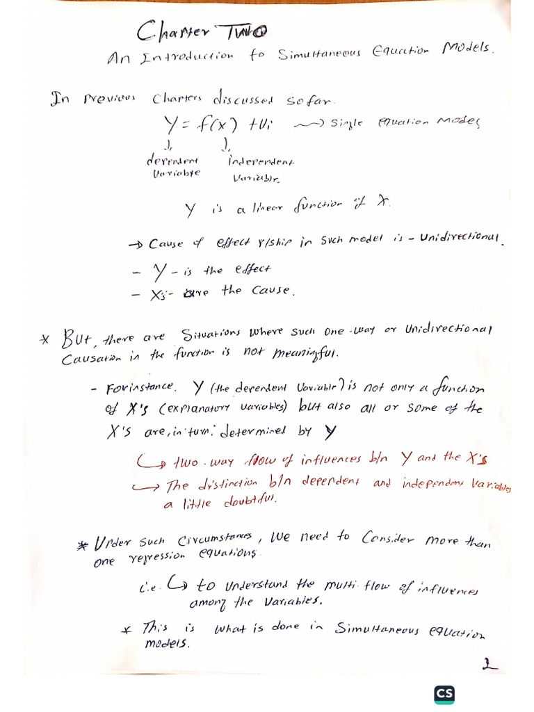 Econometrics Chapter 2 Cam | PDF