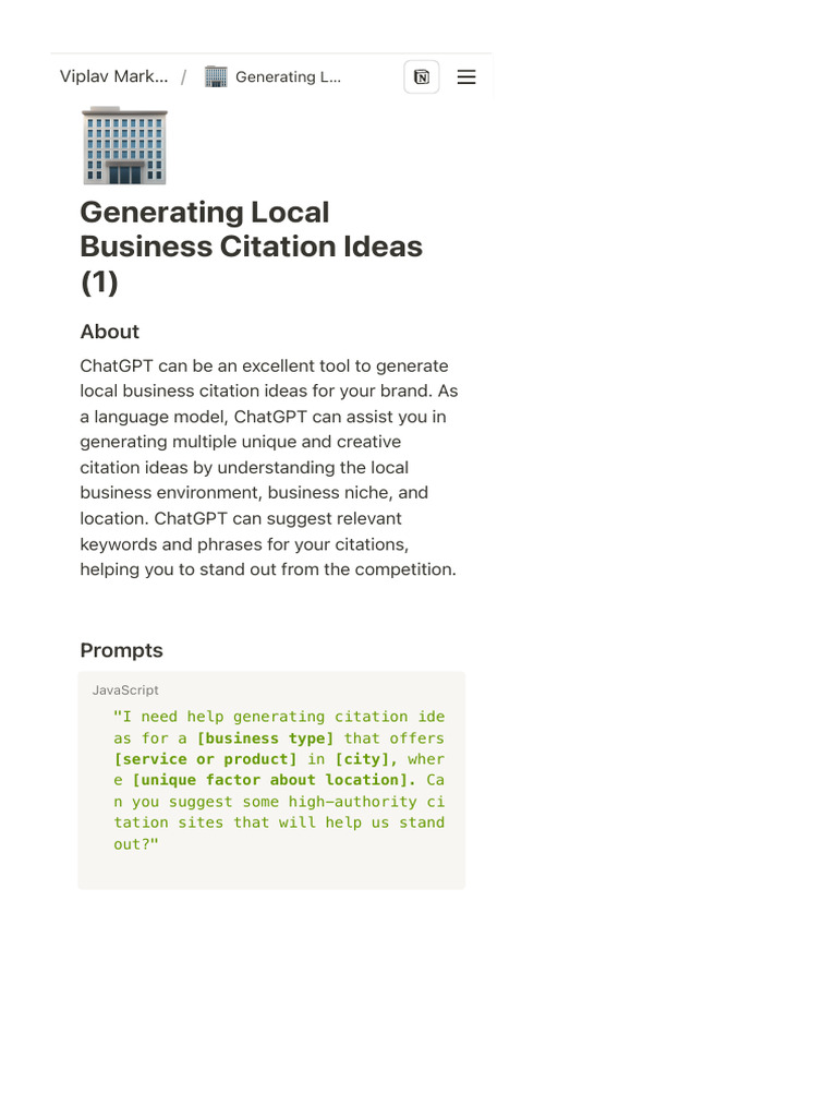 Local Business Citation Ideas Guide | PDF | Citation | Human Communication