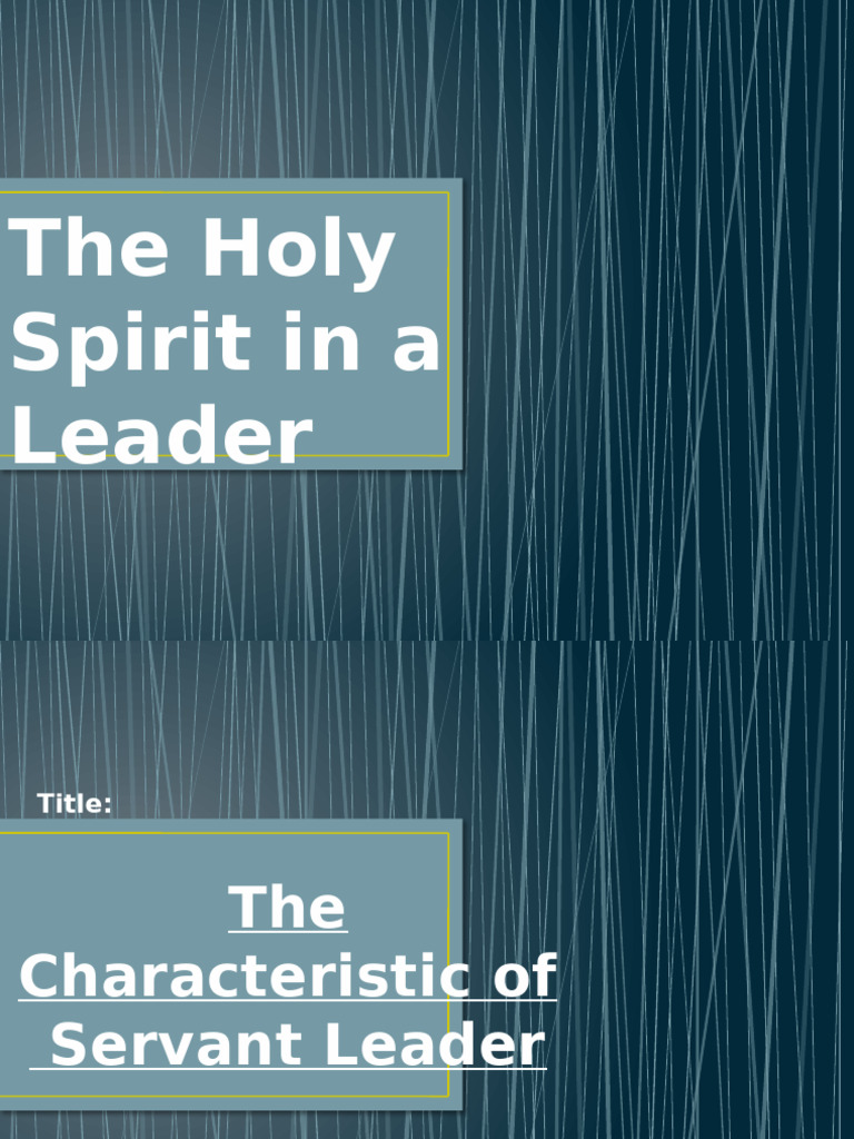 Holy Spirit's Role in Leadership | PDF