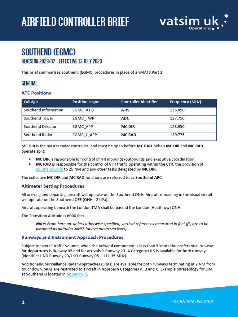 Southend (EGMC) ACB - 2023 07 | PDF | Instrument Flight Rules | Visual ...