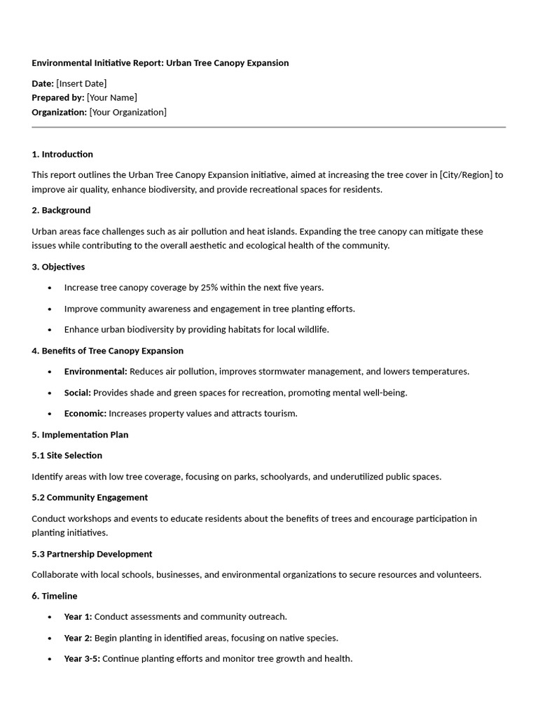 Urban Tree Canopy Expansion Initiative | PDF